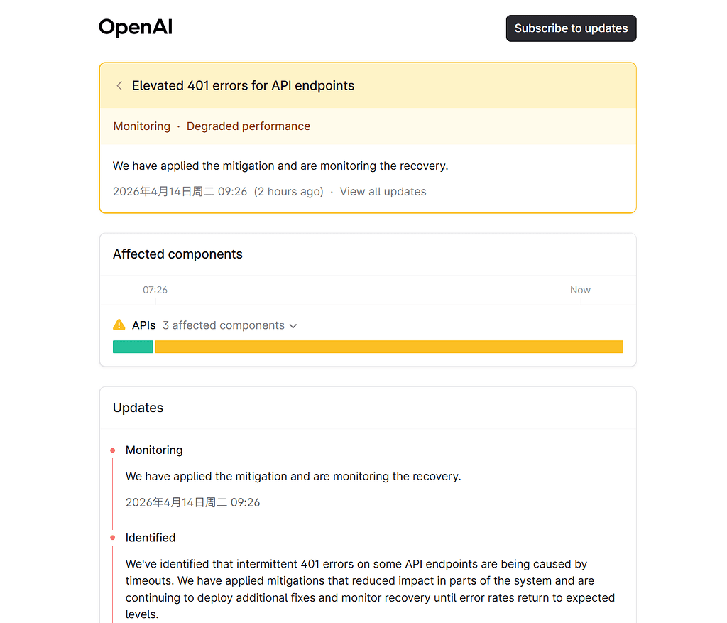 【慢讯】Elevated 401 errors for API endpoints - 开发调优 - LINUX DO